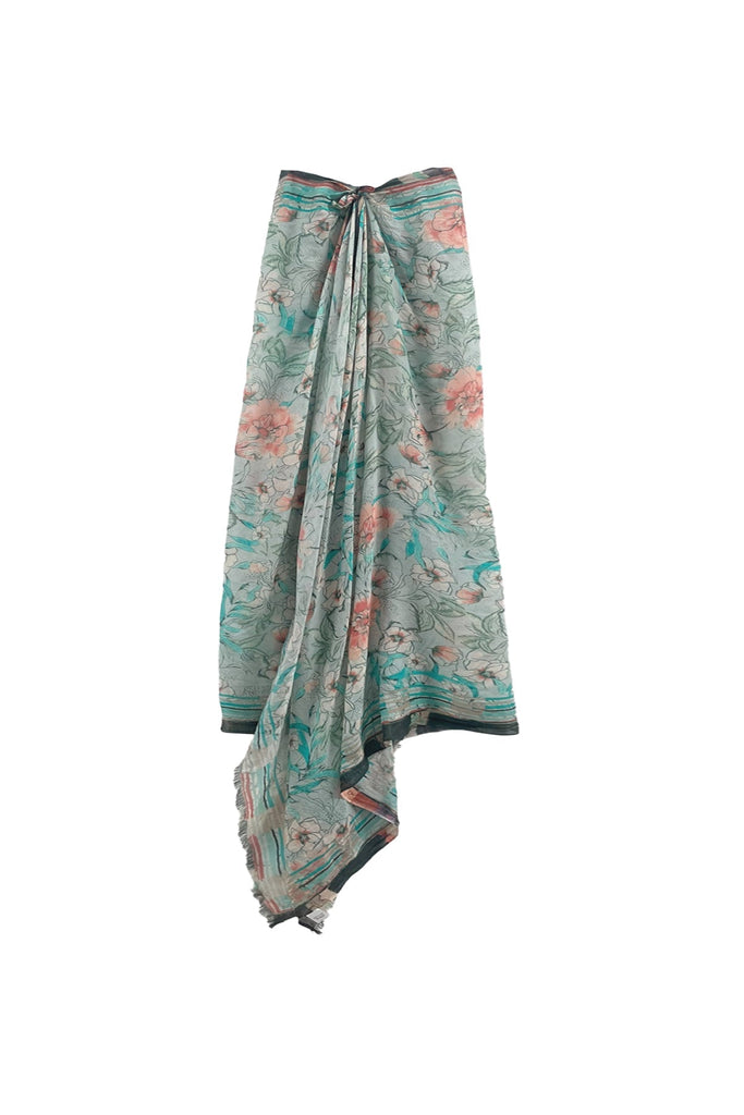 Flowing Florals Print Multi-War Sarong Scarf Wrap – Subtle Luxury